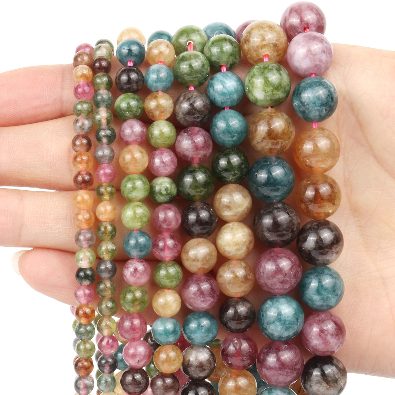 Multicolor Tourmaline Bead Strand (4/6/8/10mm) – Flör & Ruka